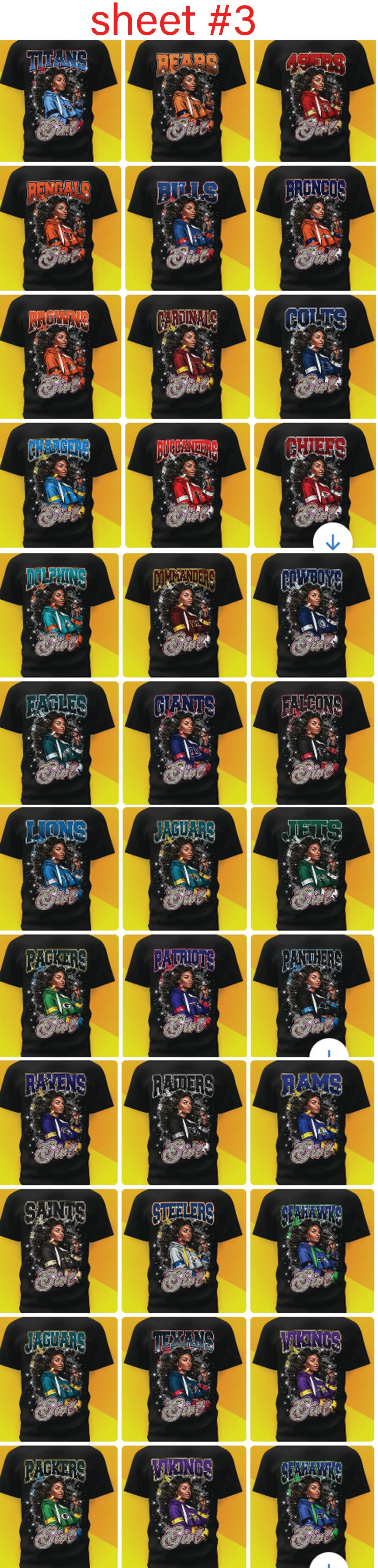 NFL GANG SHEET CHOSE 8 DESIGNS – Best DTF USA