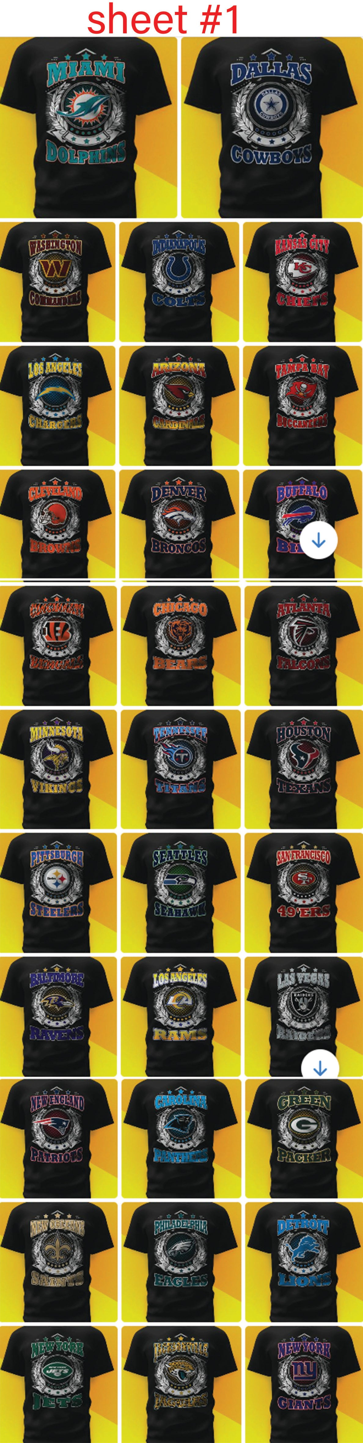 NFL GANG SHEET CHOSE 8 DESIGNS – Best DTF USA